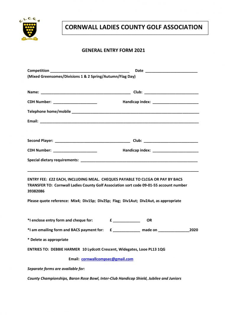 Entry Forms - CLCGA