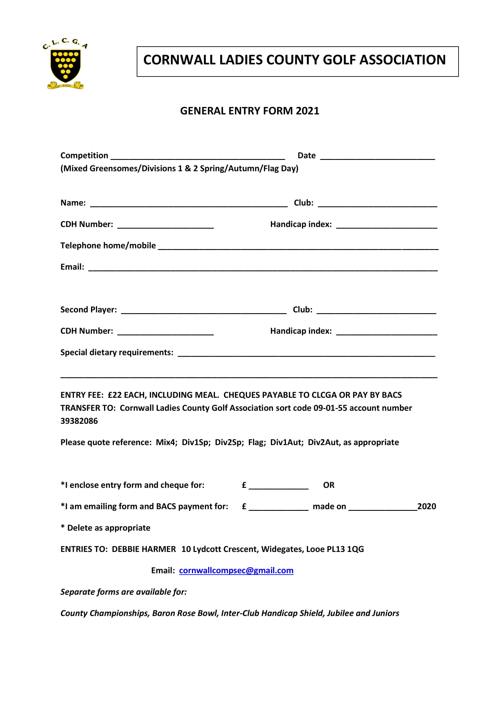 Entry Forms - CLCGA